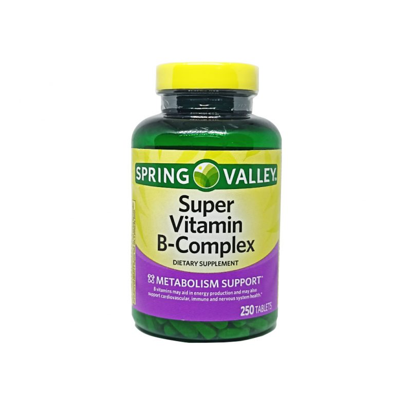 Super Vitamin B-Complex 250 Tabletas Spring Valley (Complejo B ...