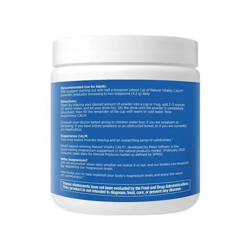 CALM Natural Vitality- Magnesio en polvo 8oz.- Sabor Sandia - Priceless ...