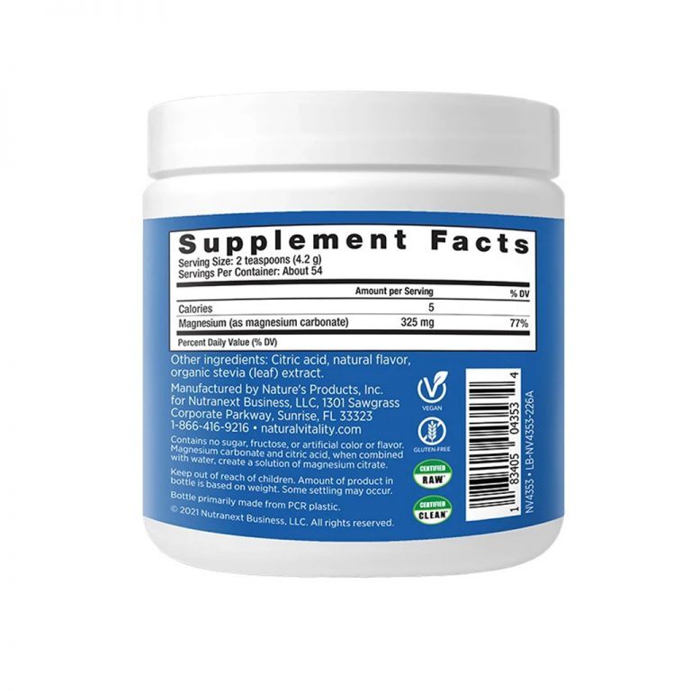 CALM Natural Vitality- Magnesio en polvo 8oz.- Sabor Sandia - Priceless ...